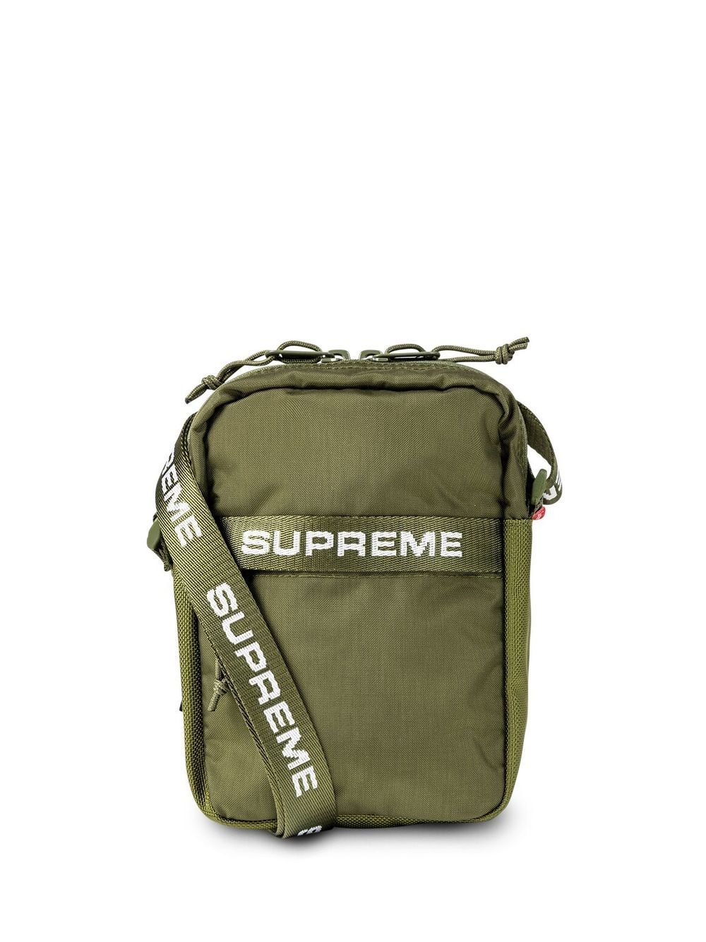 Supreme Logo-Print Shoulder Bag - Green | Editorialist