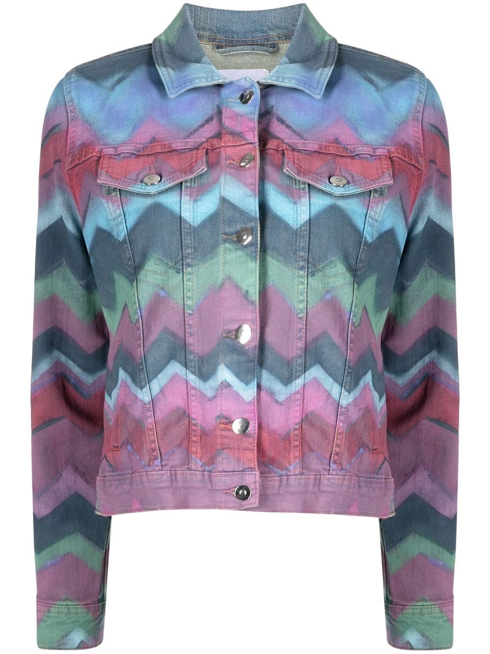 MADISON MAISON Madison.Maison Zigzag-Print Denim Jacket