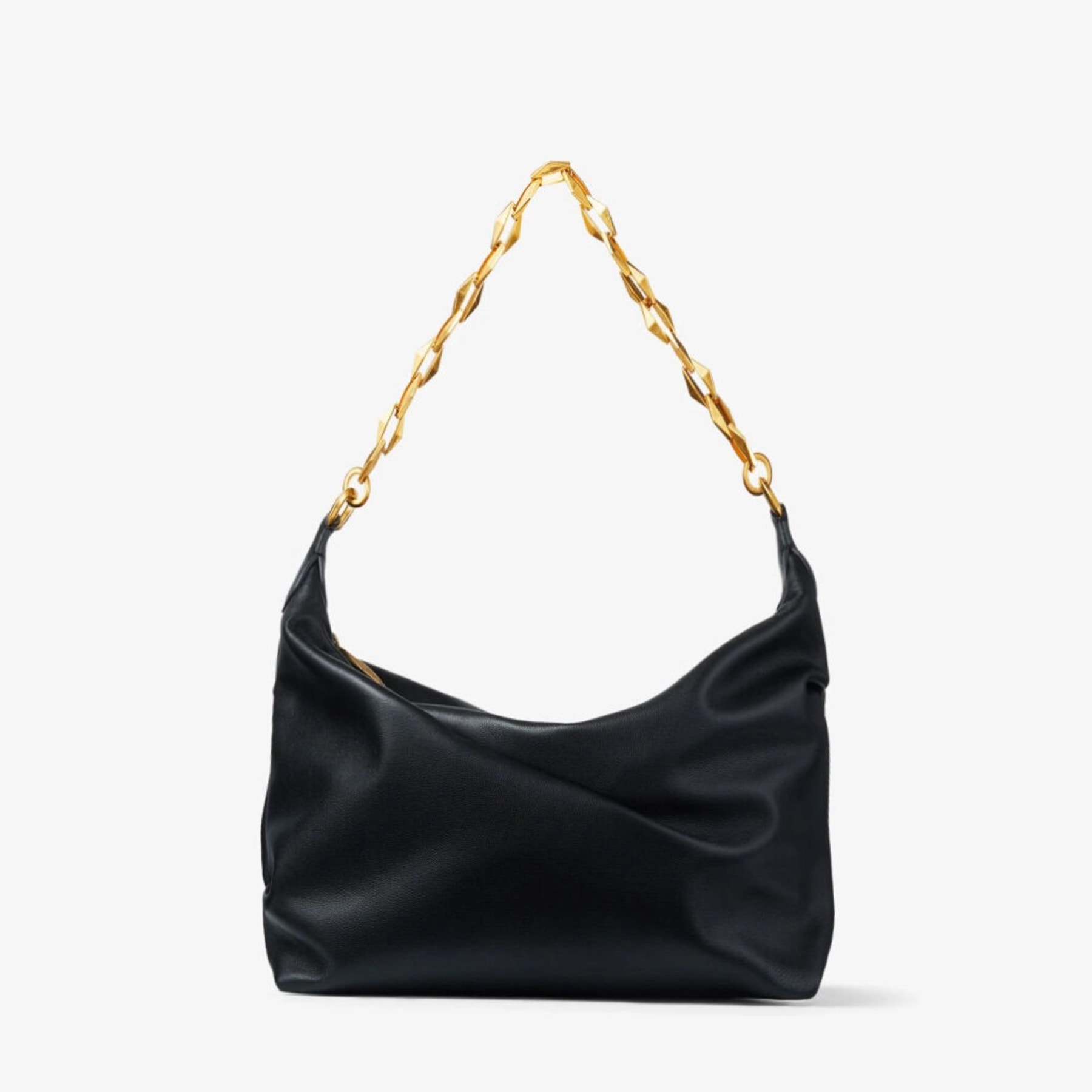 Jimmy Choo Small Hobo Bag With Chain Strap - Black/Gold | Editorialist