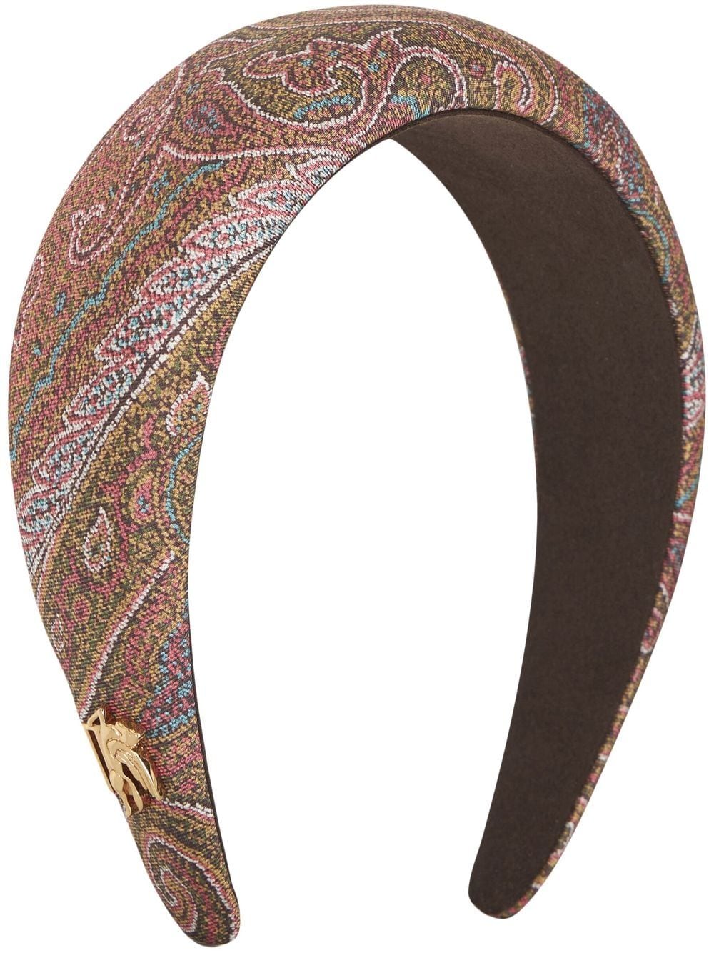 Etro Paisley-Print Silk Headband - Brown | Editorialist display picture 1