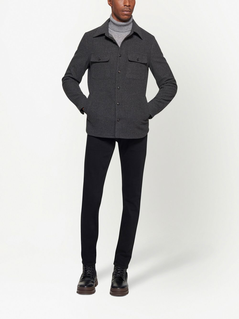 NORWEGIAN WOOL Long-Sleeved Wool Shirt Jacket