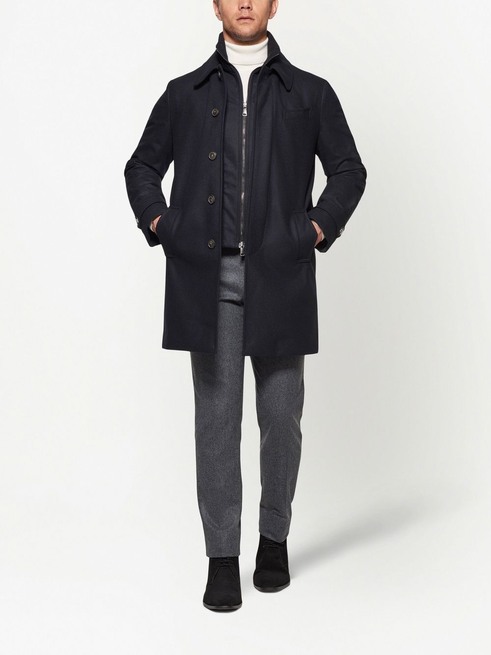 NORWEGIAN WOOL Norwegian Wool Down-Lined Wool Coat
