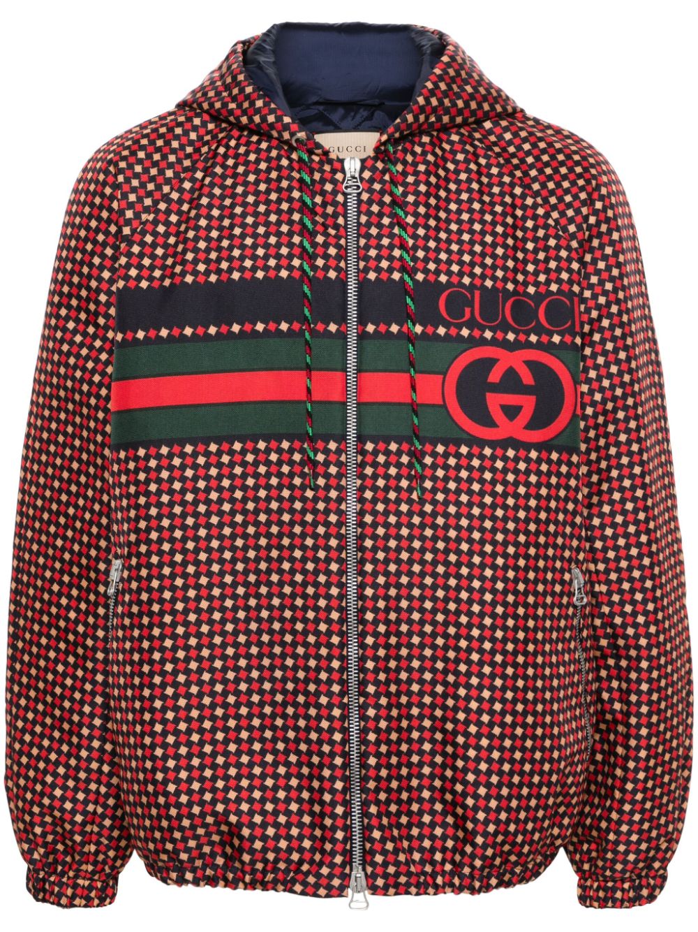 Gucci Interlocking Gg Hooded Jacket - Red | Editorialist