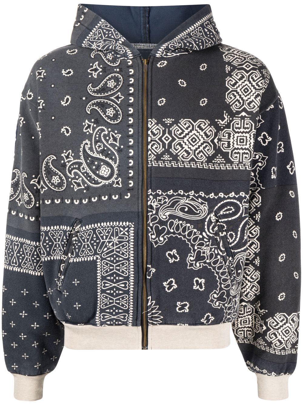 Kapital Paisley-Print Zip Hoodie - Neutrals | Editorialist