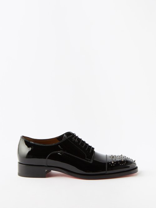 Christian Louboutin MENS Maltese Stud Black Derby Shoe Christian Louboutin - Maltese Studded Leather Derby Shoes  main image 2