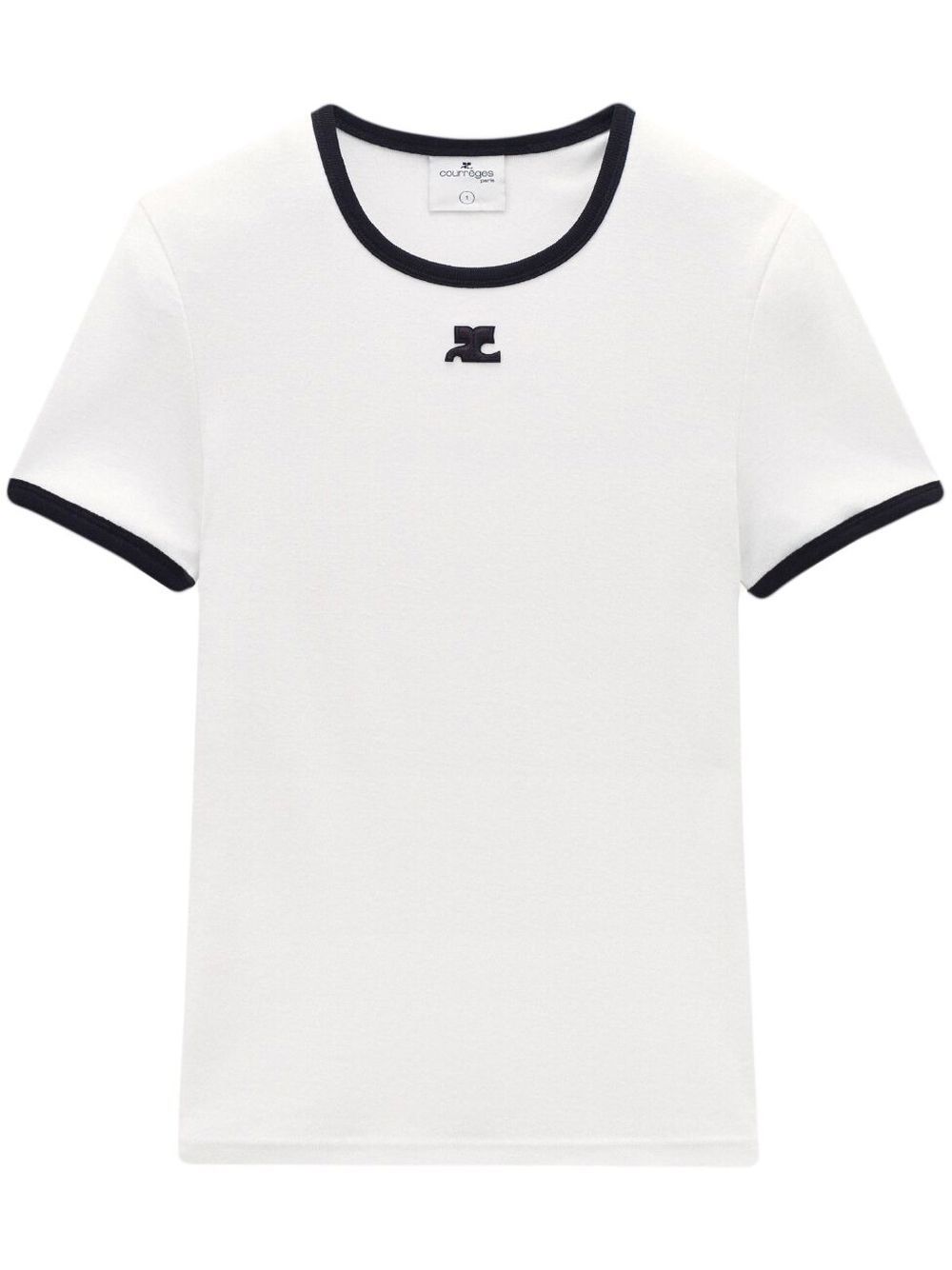 Courreges Contrast Trim T-Shirt - White | Editorialist 