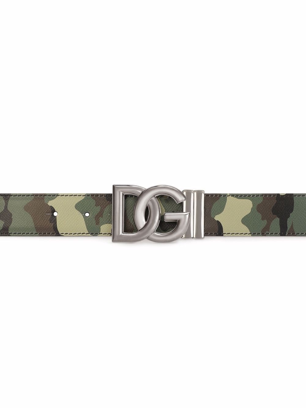 Dolce & Gabbana Camouflage-Print Reversible Belt In Green  display picture 2