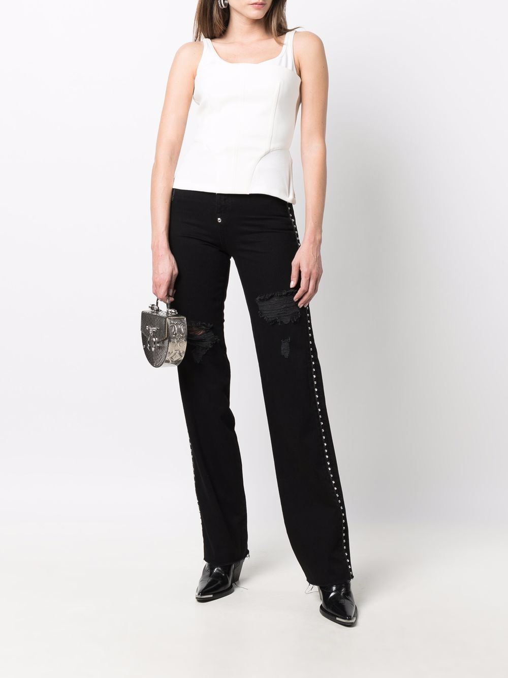 PHILIPP PLEIN Philipp Plein crystal-embellished straight-leg jeans