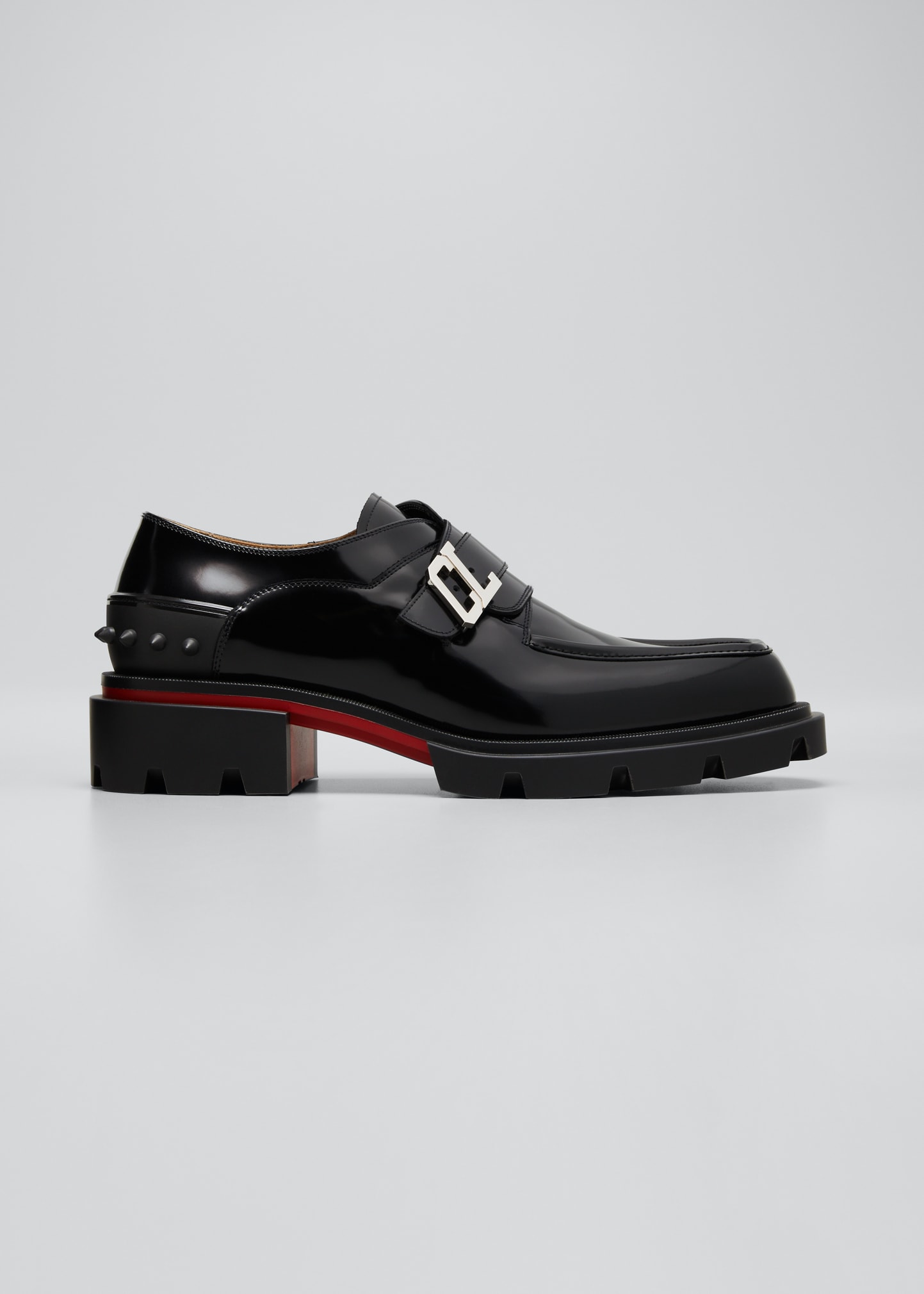 Men\'s Christian Louboutin OUR GEORGES Black Suede Strap Loafers. Size 43.5 Christian Louboutin Calfskin Our Georges Mens Loafers 42.5  main image 3