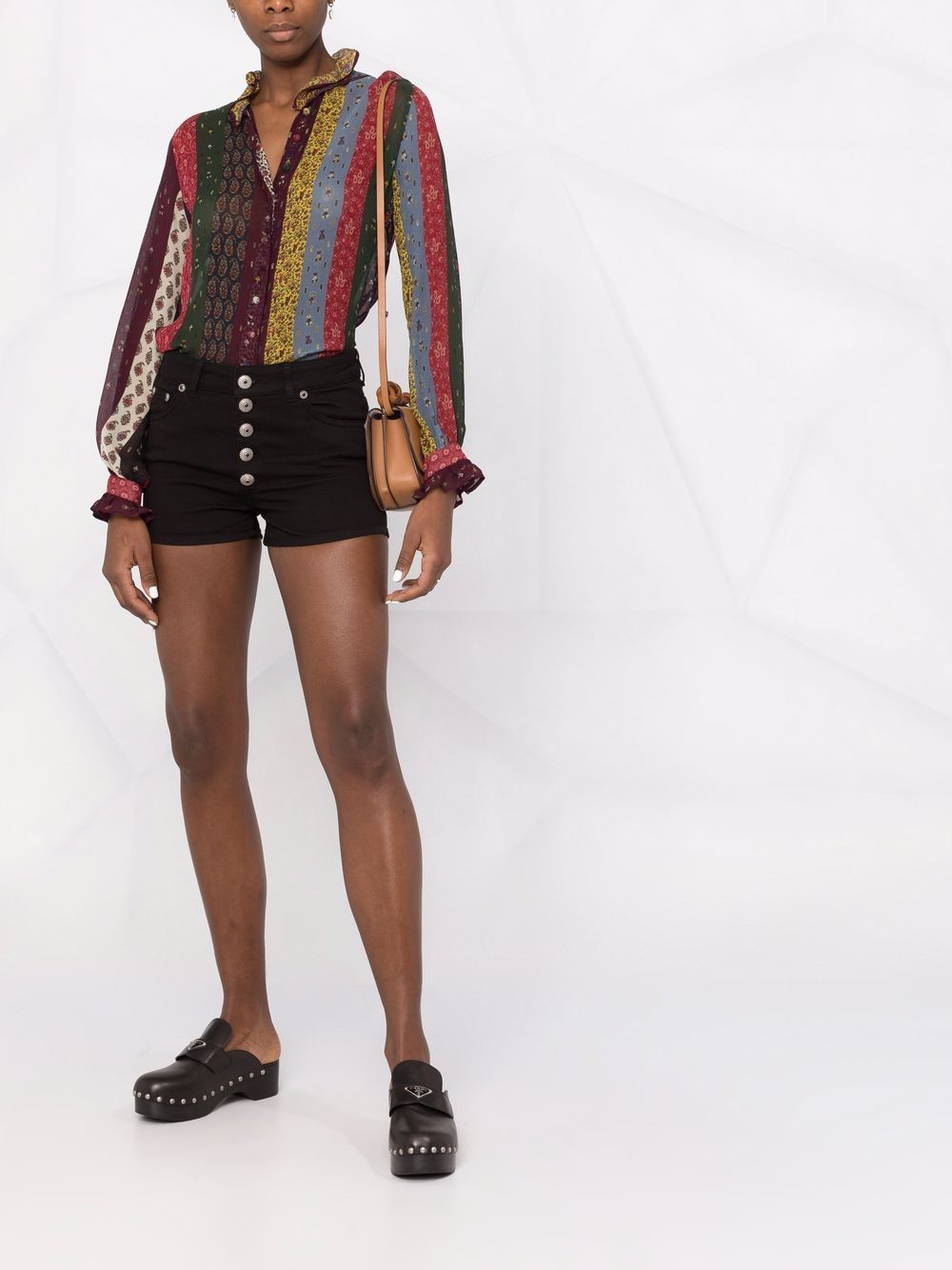 DONDUP Button-Detail High-Waisted Shorts