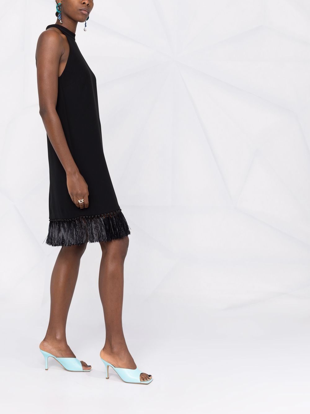 farm rio brown fringed sleeveless midi dress fringe dress midi Brown Fringed Sleeveless Midi Dress FARM Rio