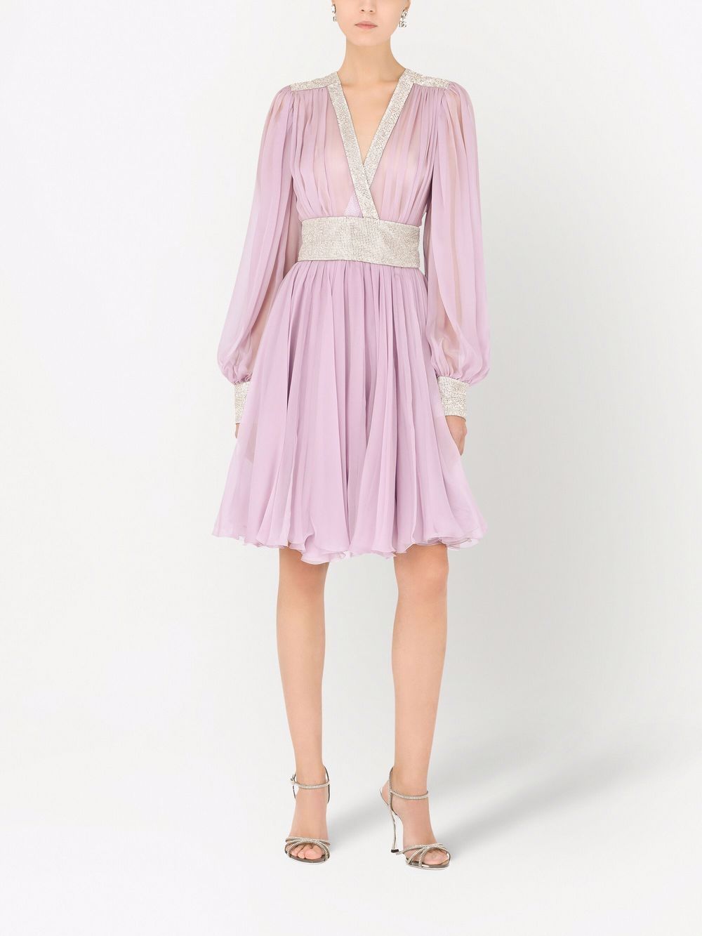 DOLCE & GABBANA V-Neck Chiffon Mini Dress