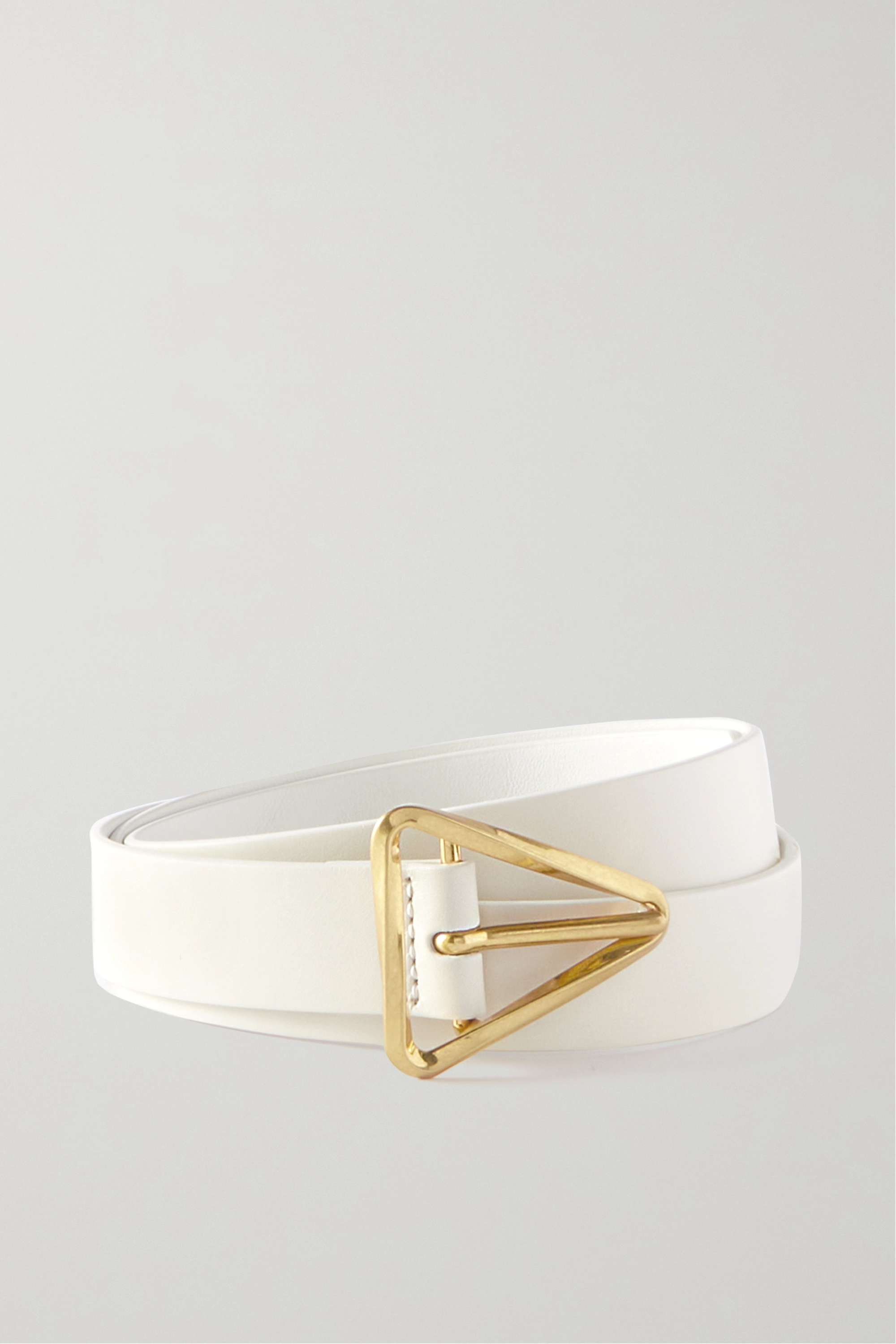 Bottega Veneta Grasp Leather Belt - White | Editorialist display picture 2