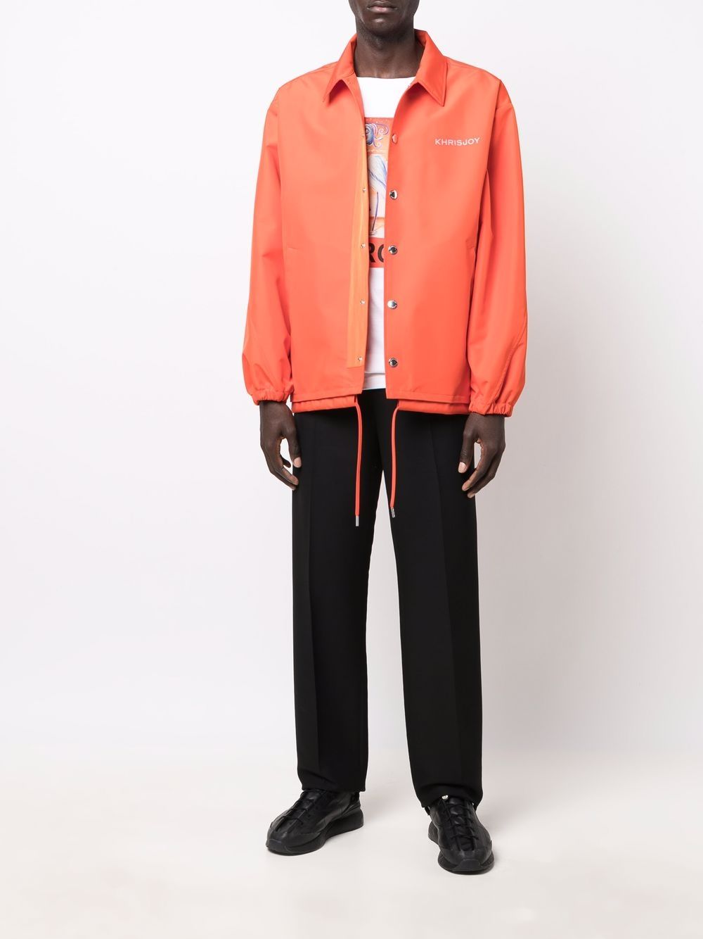 KHRISJOY Drawstring-Waist Shirt Jacket