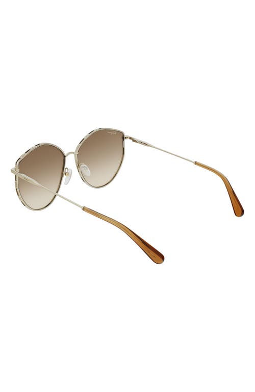 FERRAGAMO Gancini Tea Cup 59mm Gradient Round Sunglasses Ferragamo Gancini Tea Cup Round Sunglasses - Gold/Caramel  main image 3
