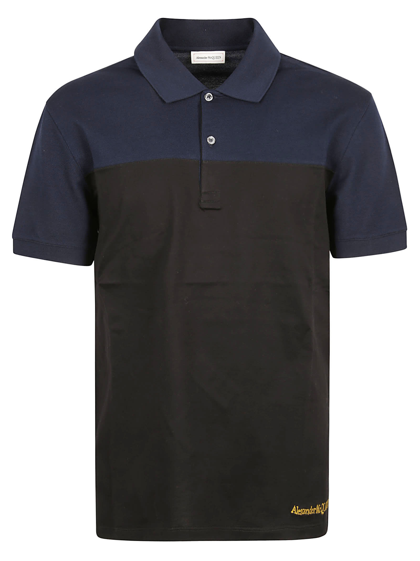 Alexander Mcqueen Logo Embroidered Spliced Polo Shirt - New Indigo ...