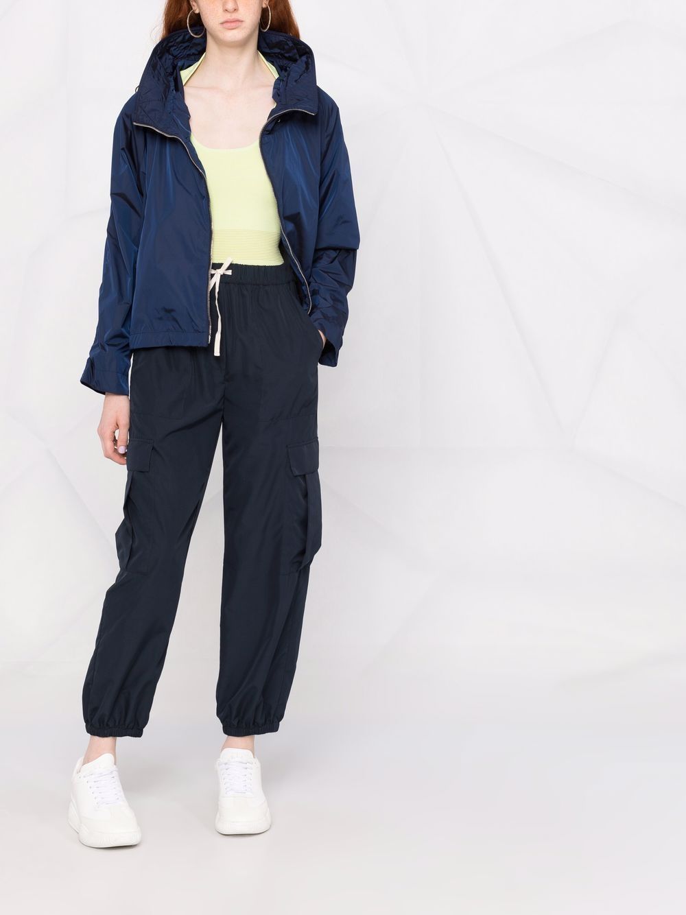 MOORER Cropped Jacket with Drawstring Cuffs