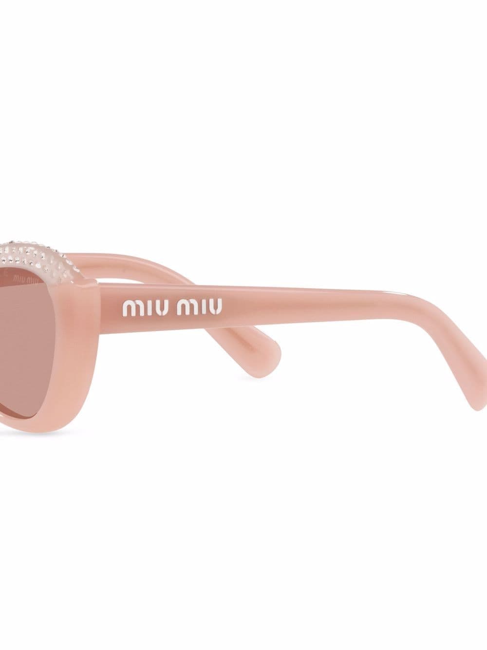 Miu Miu Crystal-Embellished Cat-Eye Sunglasses In Pink - 30 