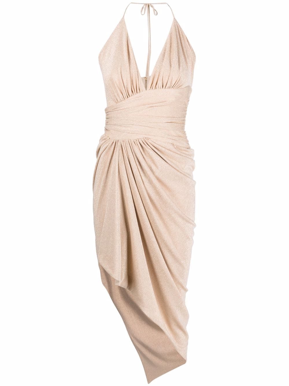 Alexandre Vauthier Drape Detail Mid-Length Dress In Gold - 44% Off |  Editorialist