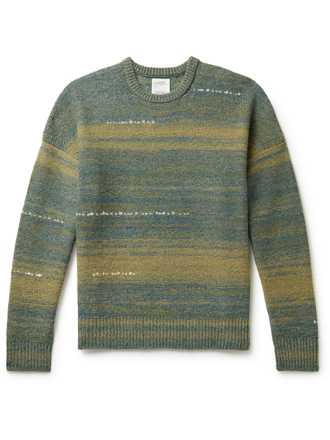 Visvim Amplus Striped Wool-Blend Sweater 2 - Green | Editorialist