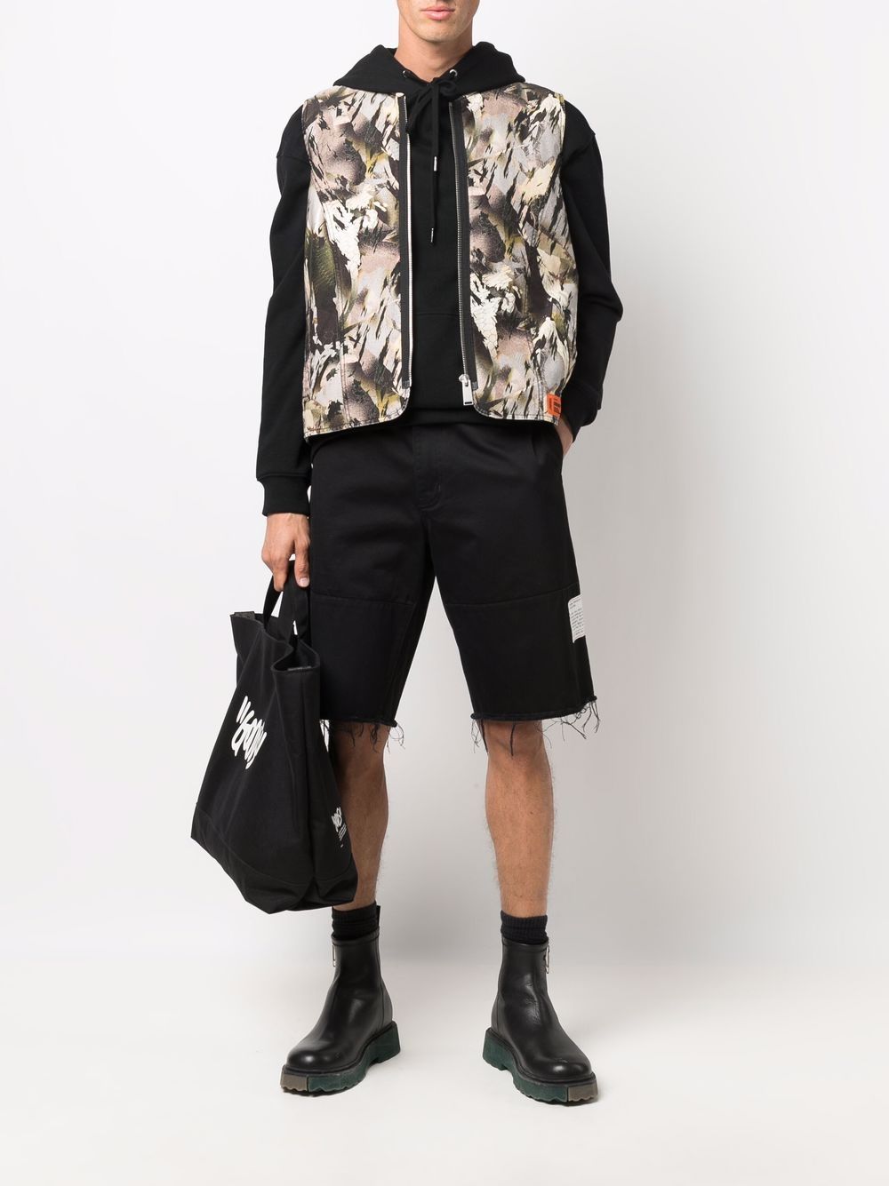HERON PRESTON Heron Preston Raw Hem Denim Shorts