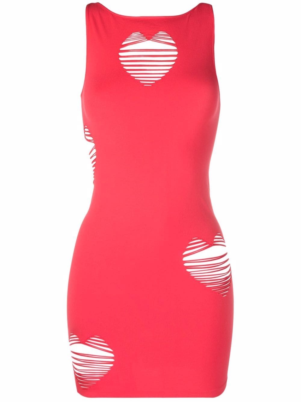 red dress with heart cut out Lace & Beads + Exclusive Heart Cut-Out Embellished High Low Maxi Dress In Red