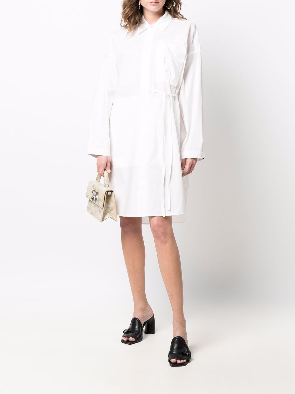 AMBUSH Oversized Mini Shirt Dress with Waist-Tie