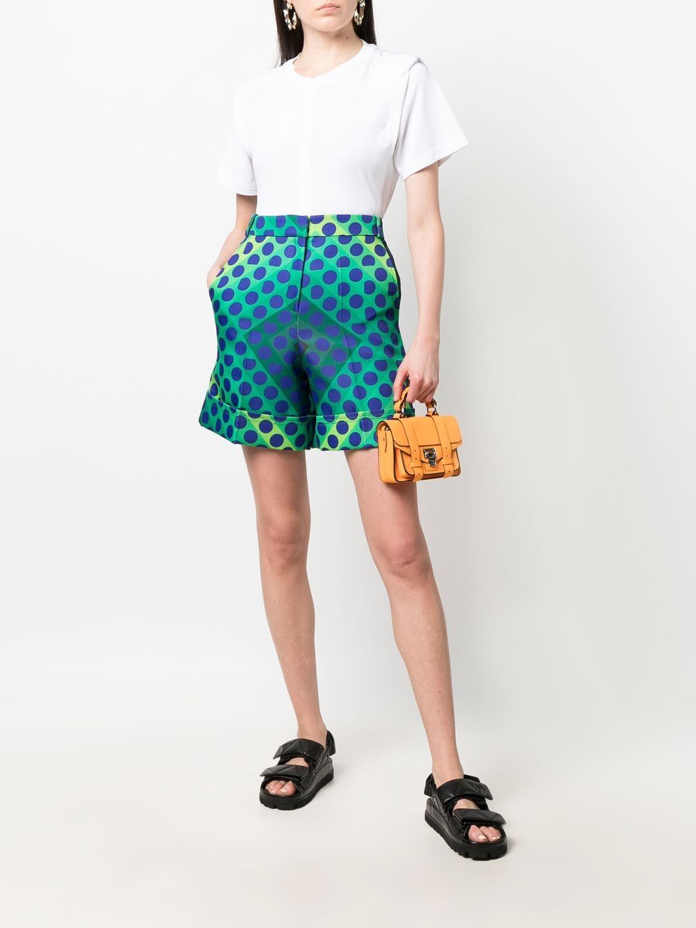 PACO RABANNE Rabanne High-Waisted Graphic-Print Shorts