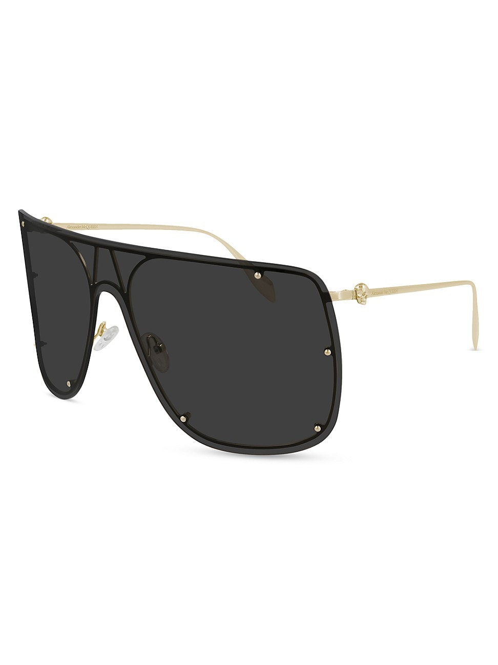 Alexander Mcqueen Rebellion 99mm Shield Sunglasses - Gold  display picture 1