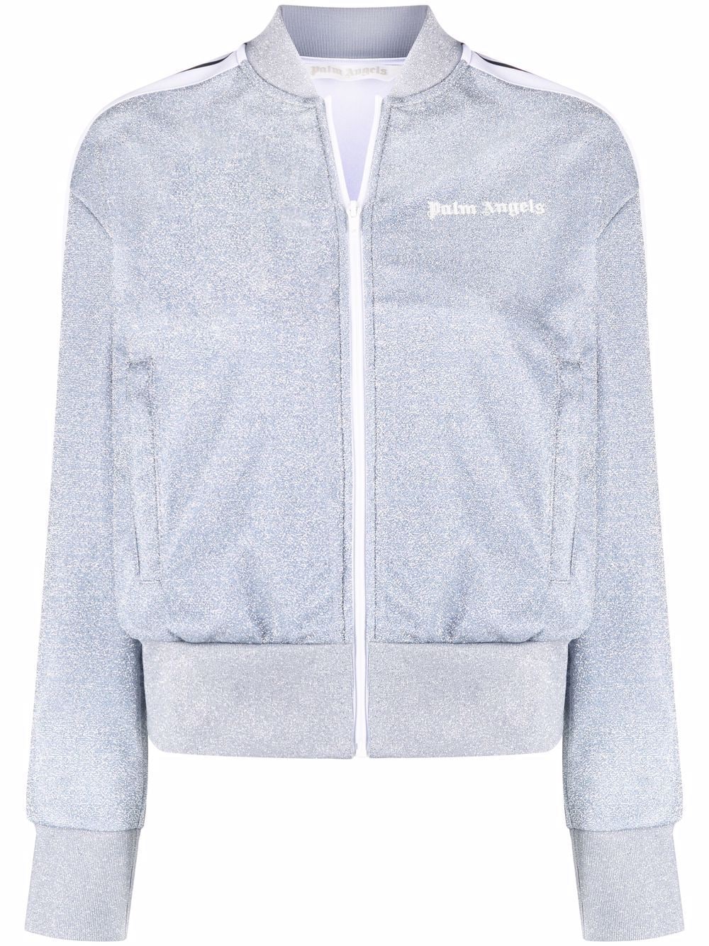 PALM ANGELS Logo-Print Glitter Zip-Up Jacket