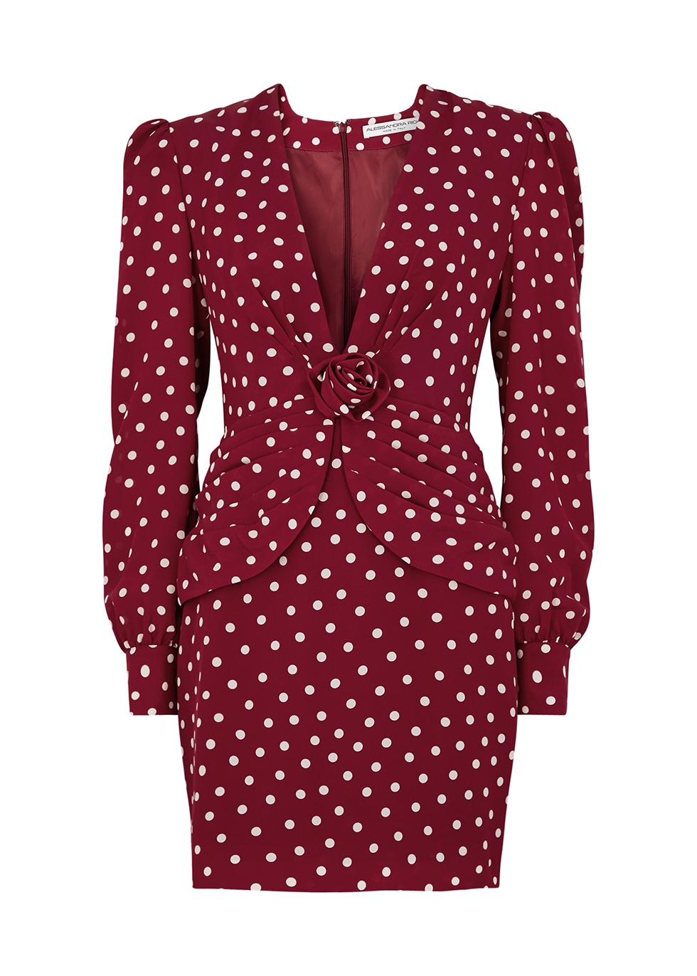 alessandra rich red polka dot dress Alessandra Rich Silk Polka-Dot Midi Dress