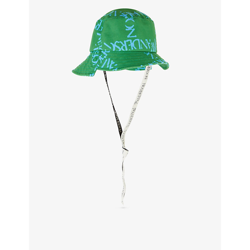 Jw Anderson Asymmetric Logo-Print Recycled-Polyester Bucket Hat