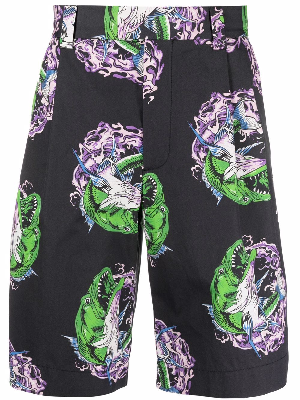 MSGM Graphic-Print Straight-Leg Shorts