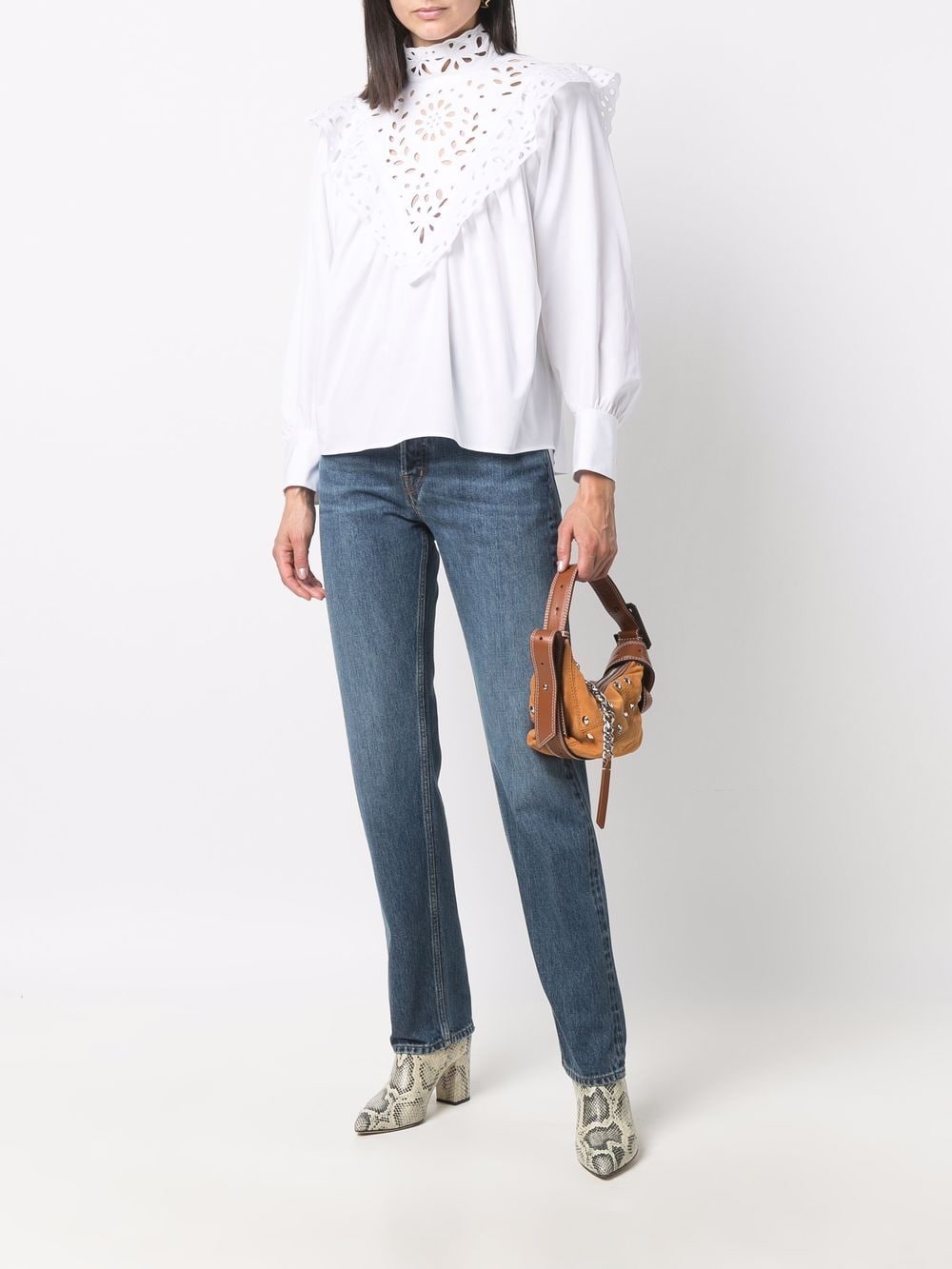 CHLOÉ Chloé High-Neck Broderie Anglaise Blouse