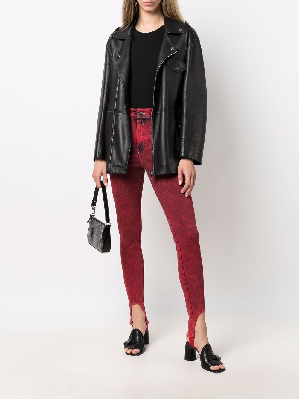 DIESEL® Diesel Red Marble Finish Skinny Jeans
