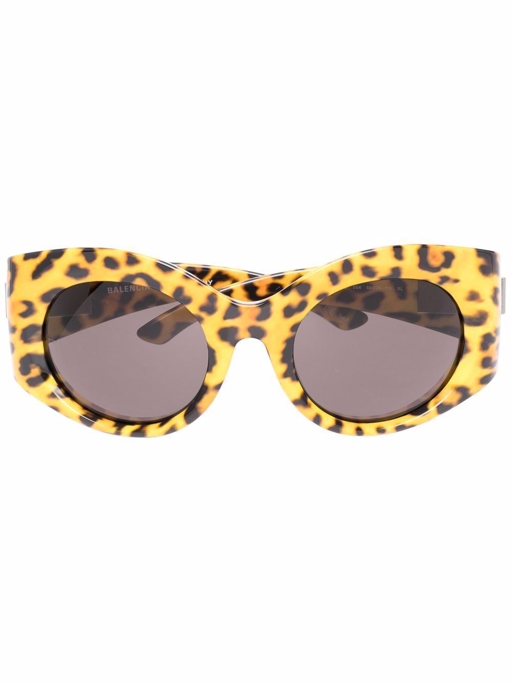 Balenciaga Bold Animal-Print Round-Frame Sunglasses - Yellow  display picture 1