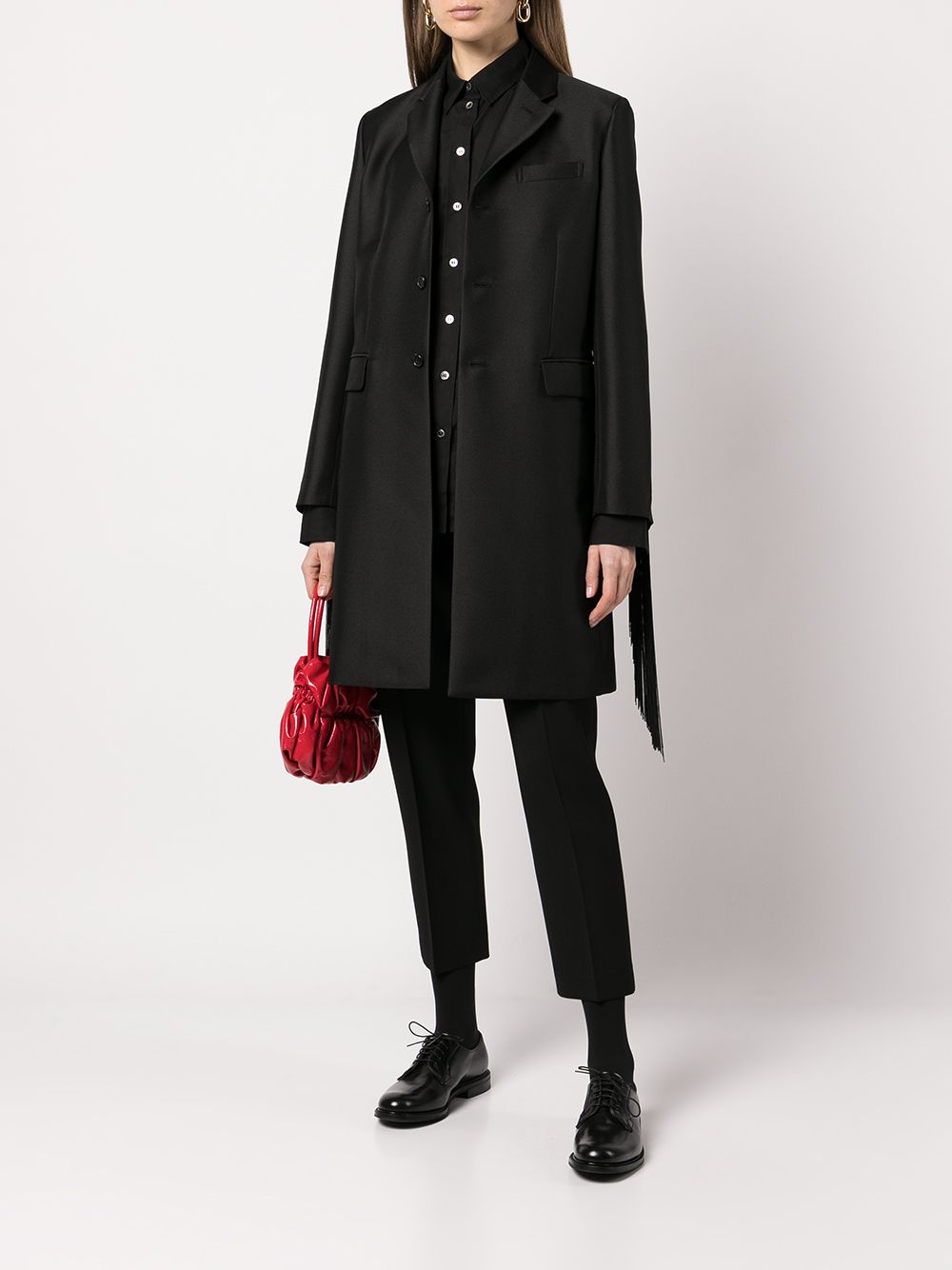 COMME DES GARÇONS Fringe-Sleeve Single-Breasted Coat