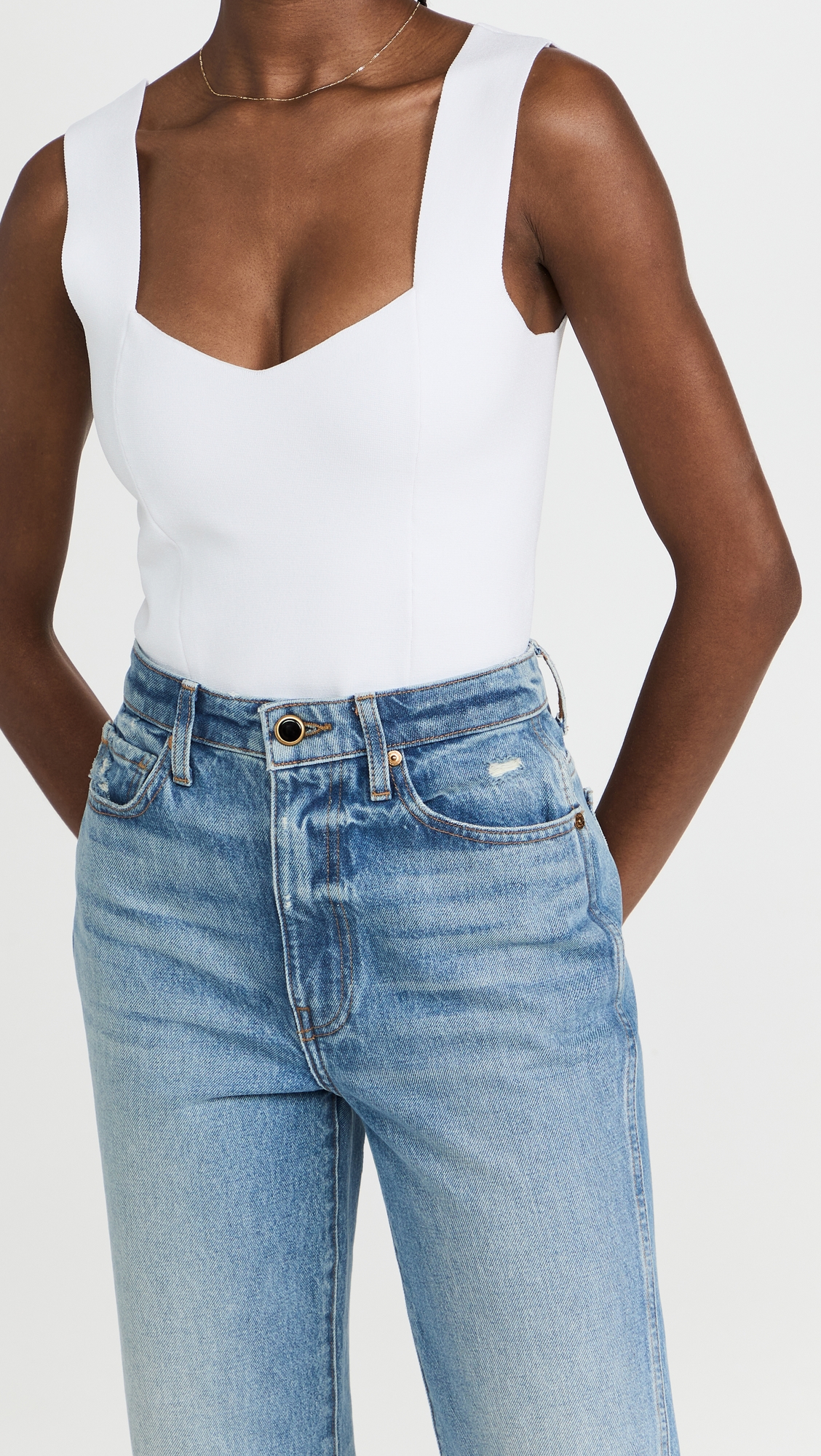 A.L.C. A.L.C. Jordana Cropped Top with Sweetheart Neckline