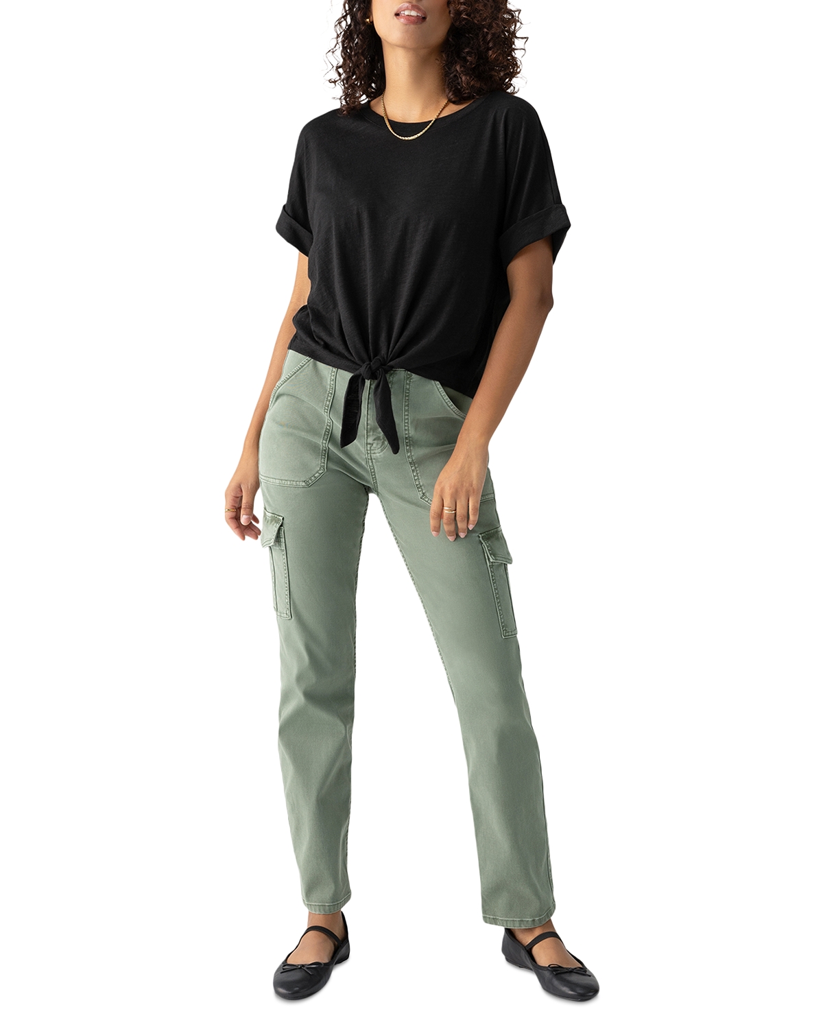 SANCTUARY Tie-Front Tee