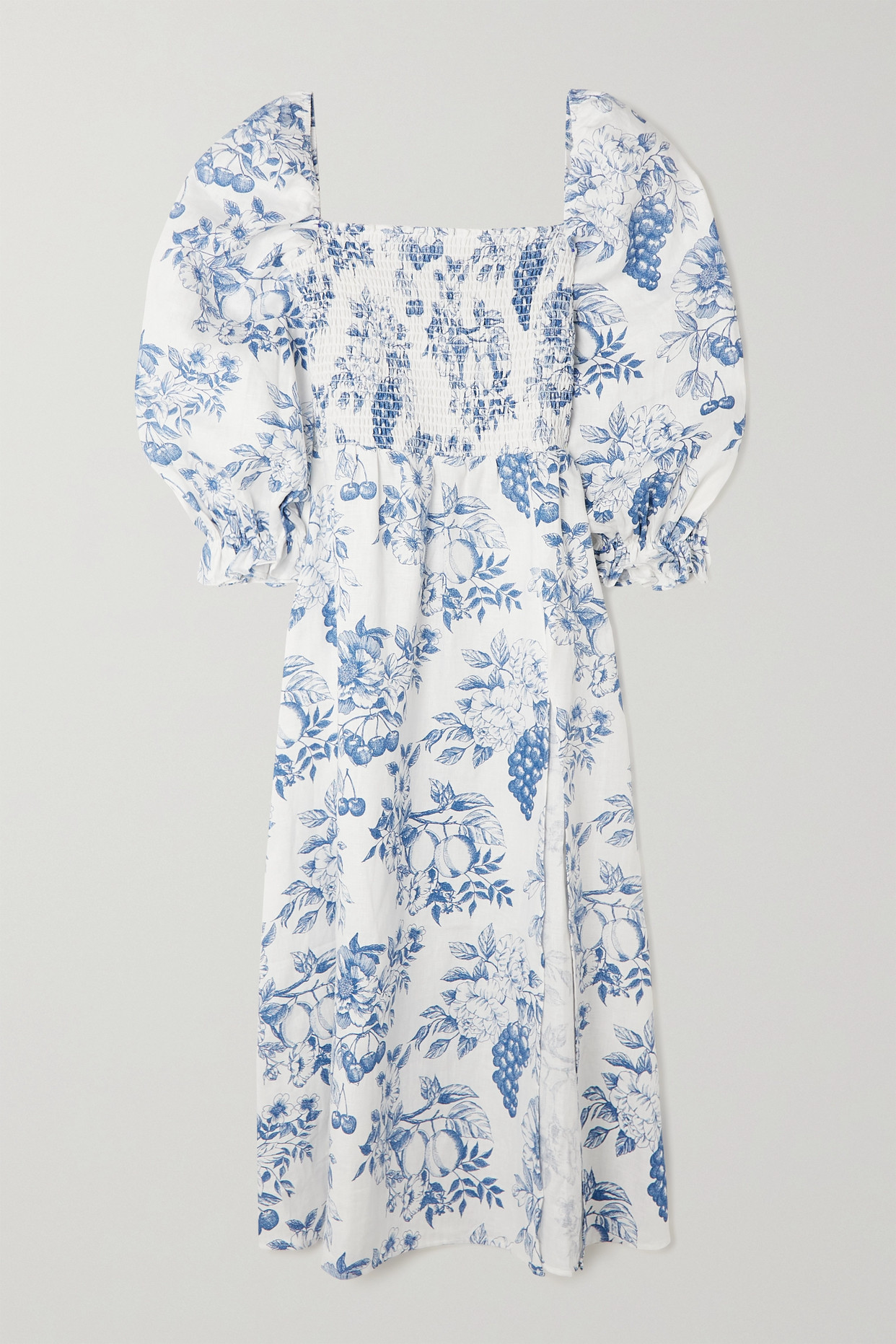 knee length dresses for ladies Maxi linen dress AGRA in White