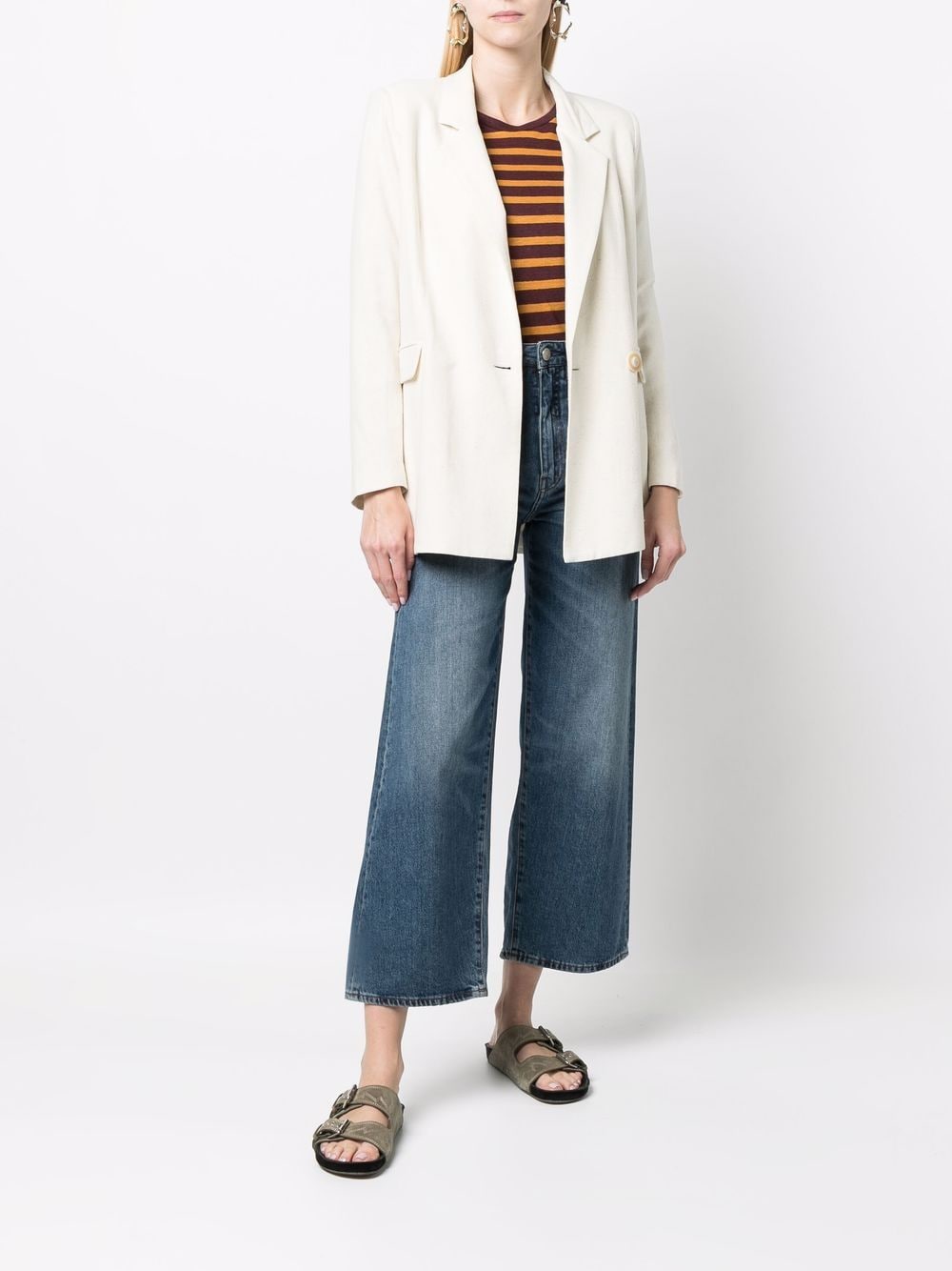 PAULA PAULA'S stripe-print linen t-shirt