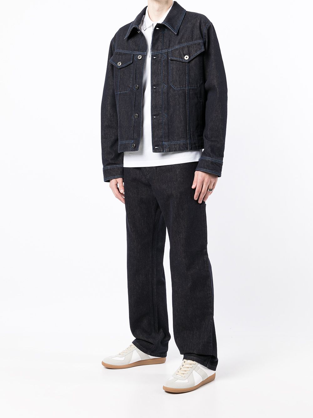 SALVATORE FERRAGAMO Contrast-Stitch Denim Jacket