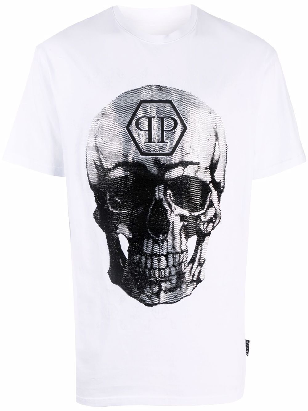 Buy Philipp Plein Gem-embellished Skull Graphic T-shirt White At - Main Image