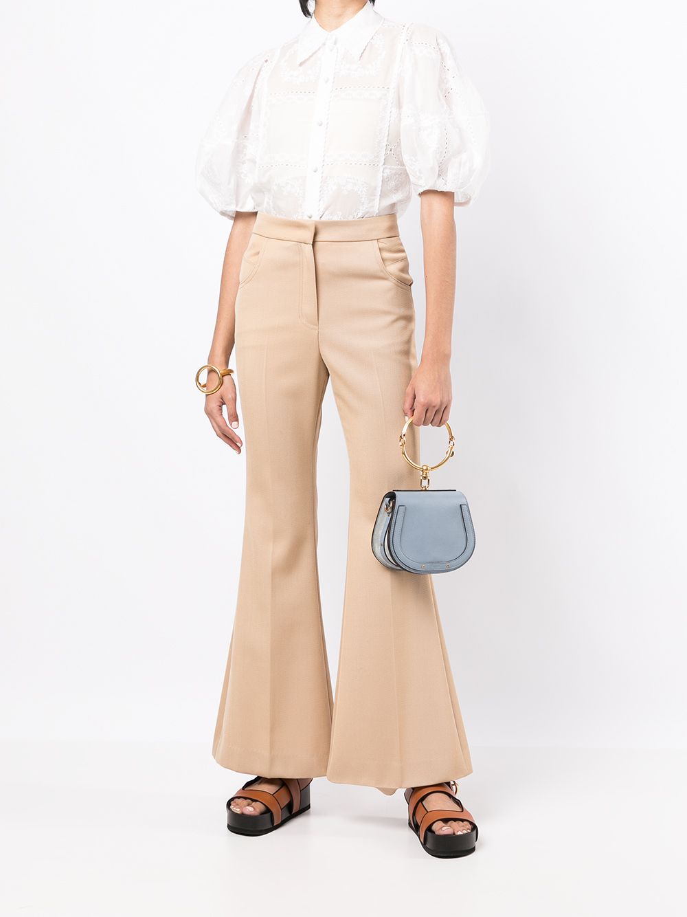 CHLOÉ Chloé Embroidered Puff-Sleeve Shirt
