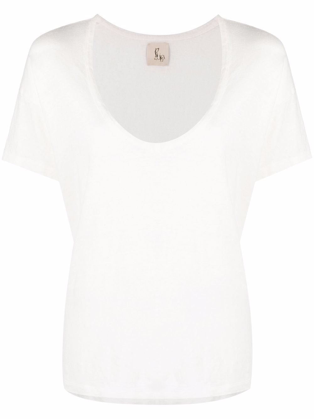 PAULA PAULA Linen V-Neck T-Shirt
