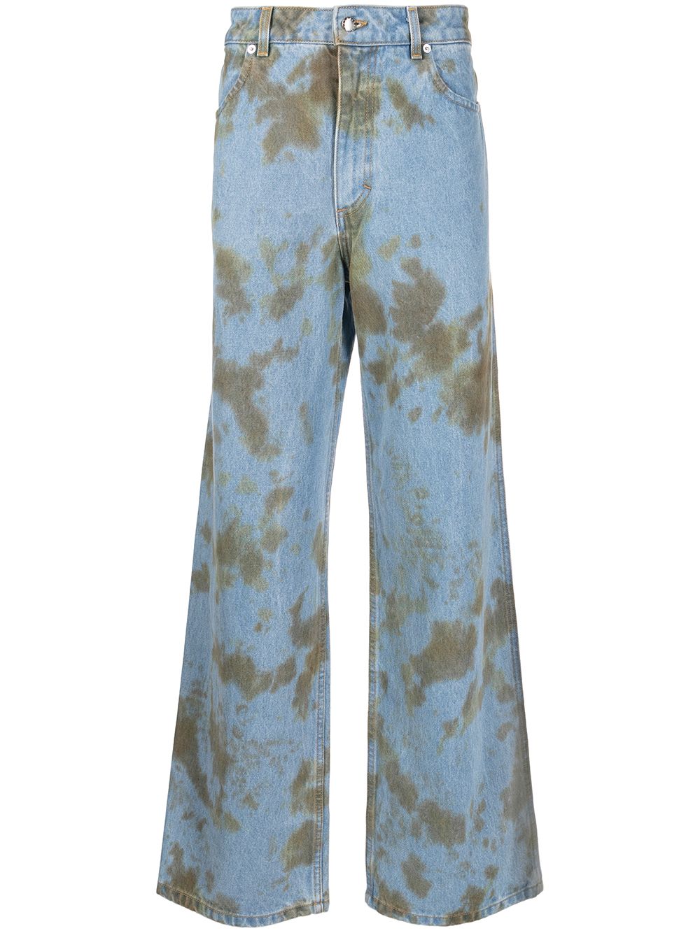 Eckhaus Latta Smudge-Wash Straight-Leg Jeans In Blue - 50% Off 