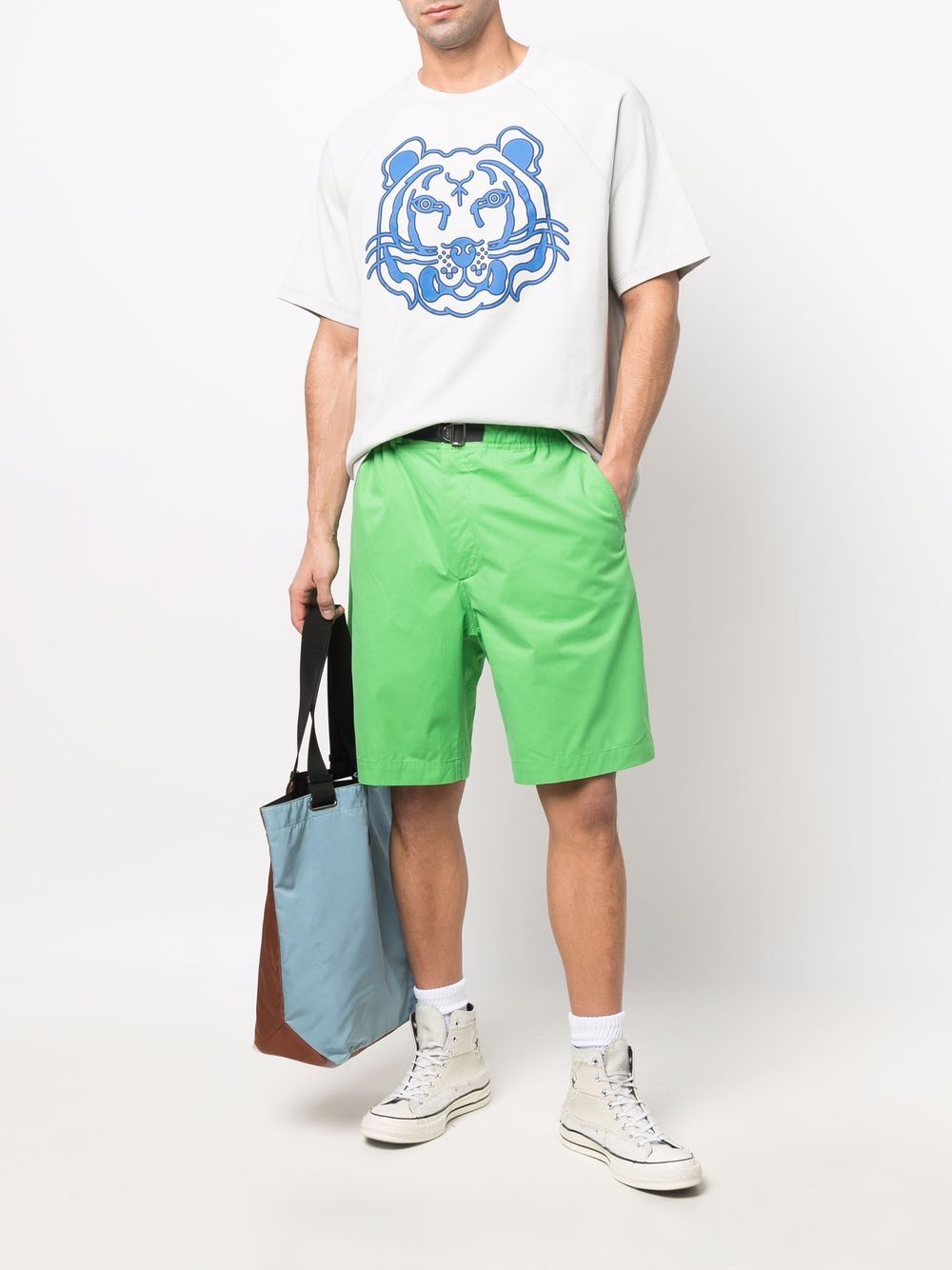 KENZO Belted Logo Patch Shorts