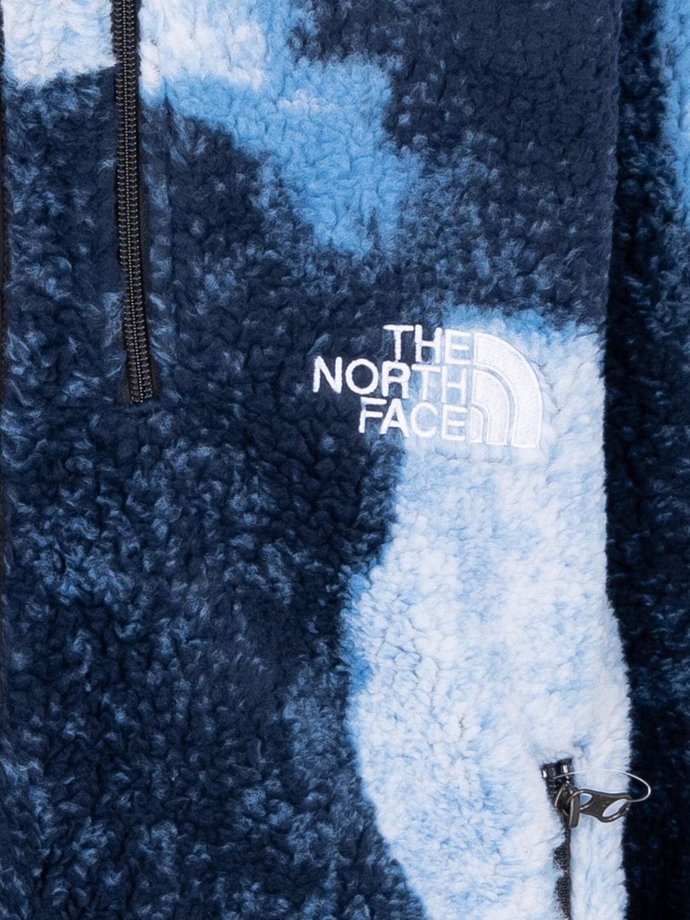 Supreme X The North Face Bleached Denim Fleece Jacket - Blue