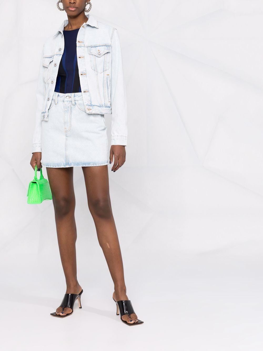 OFF-WHITE Off-White Logo-Print Denim Skirt