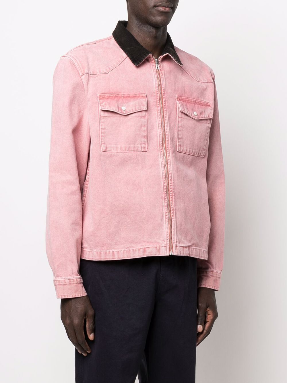 StüSsy Washed Canvas Shirt Jacket - Pink | Editorialist